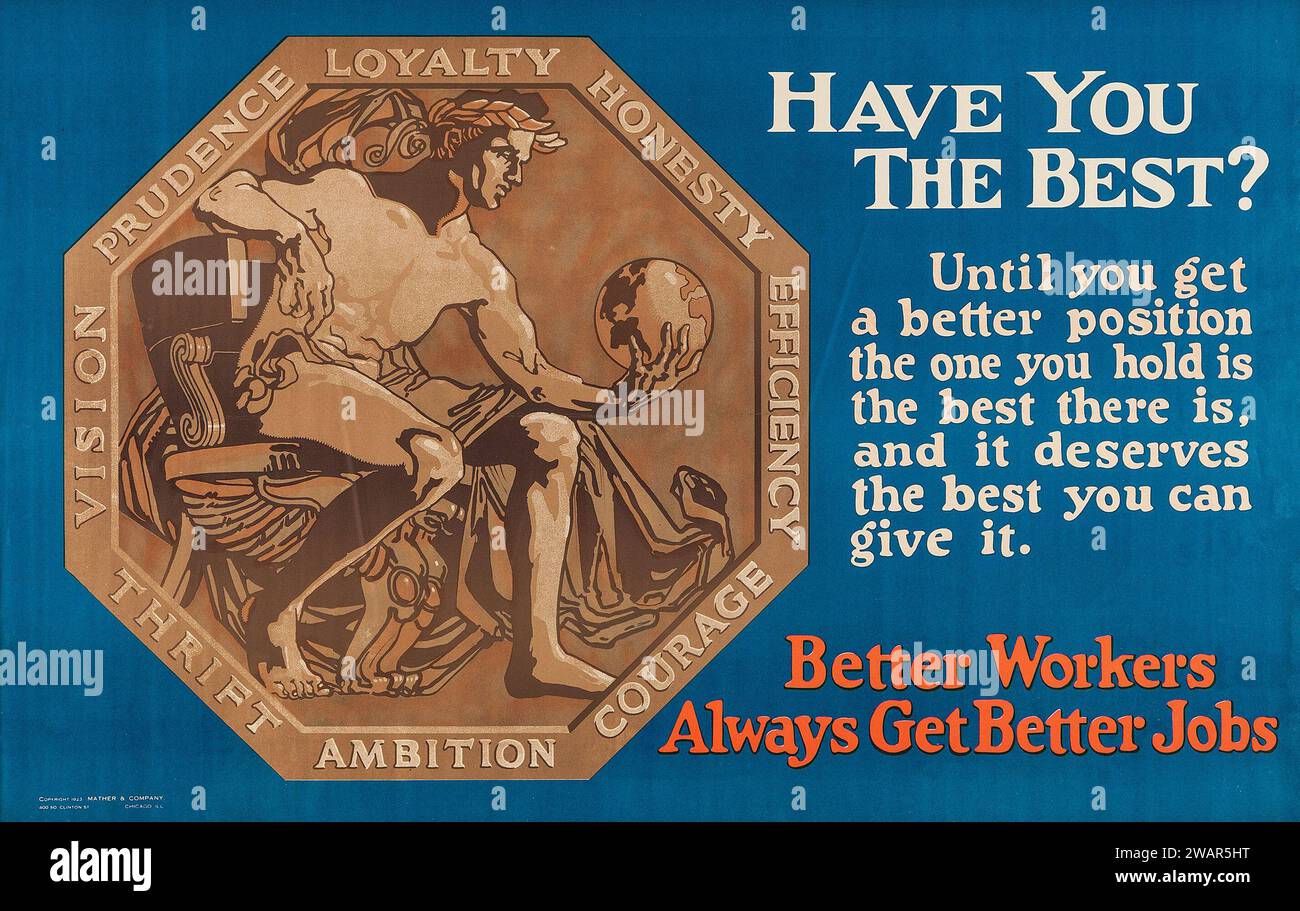 Have You the Best? (Mather and Company, 1923). Motivational Poster ...