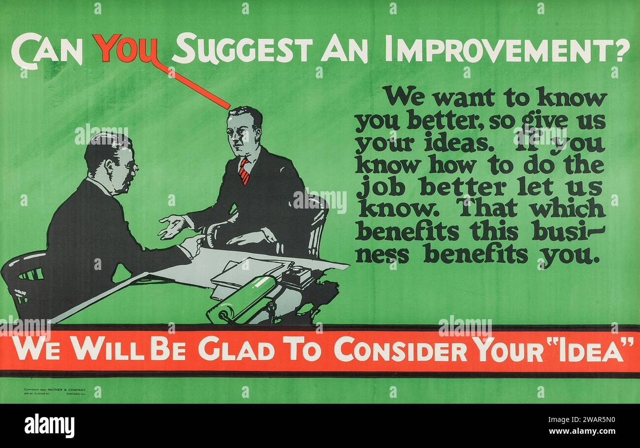 Can You Suggest an Improvement? (Mather and Company, 1923 ...