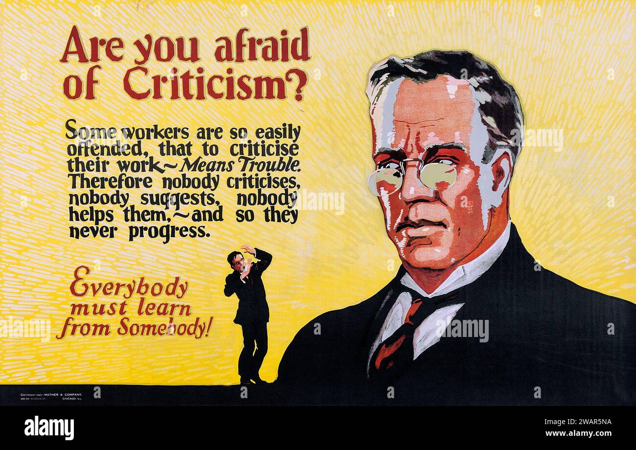 Are You Afraid of Criticism? (Mather and Company, 1923). Motivational ...