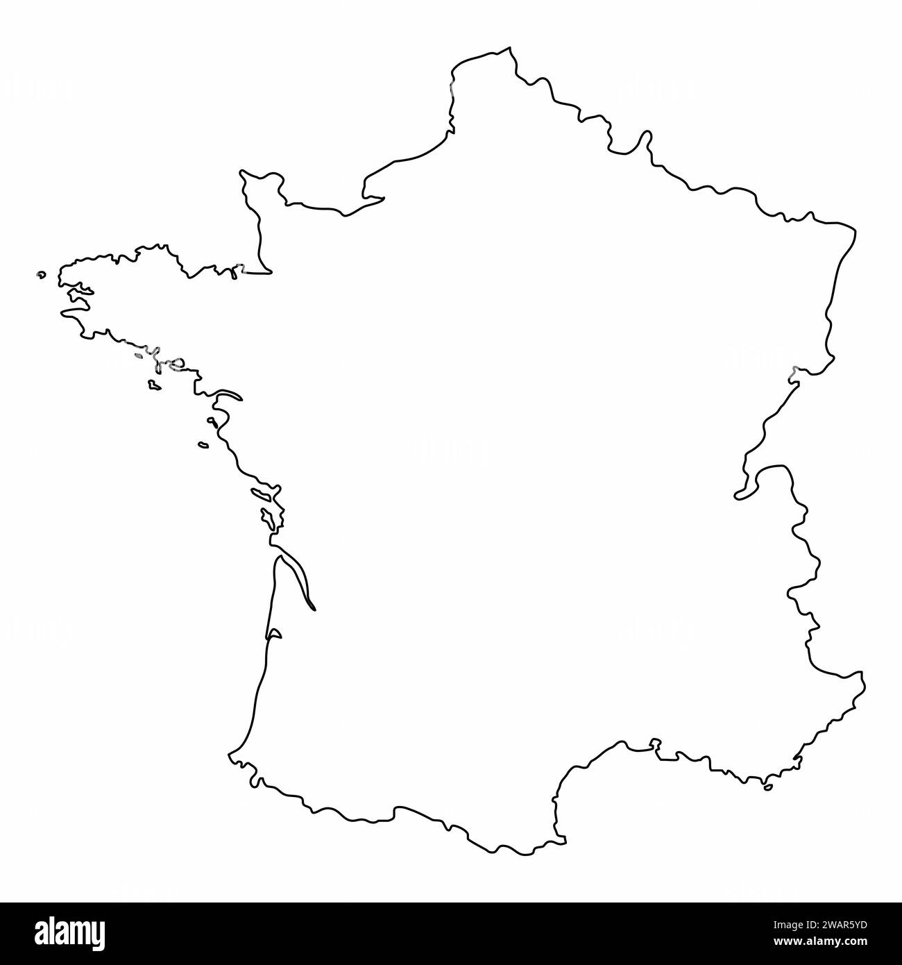 The outline map of France isolated on white background Stock Vector ...