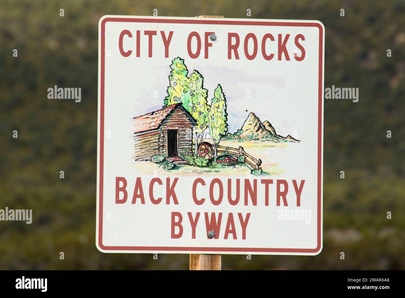 Byway sign, City of Rock Backcountry Byway, City of Rocks National ...