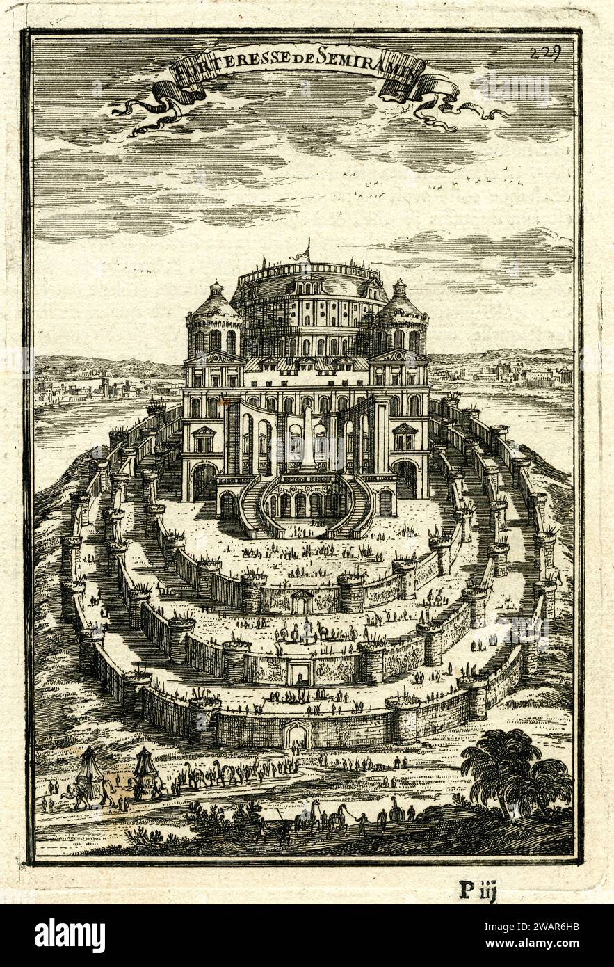 Fortress of Semiramis, or Fortress and Suspended or Hanging Gardens of ...