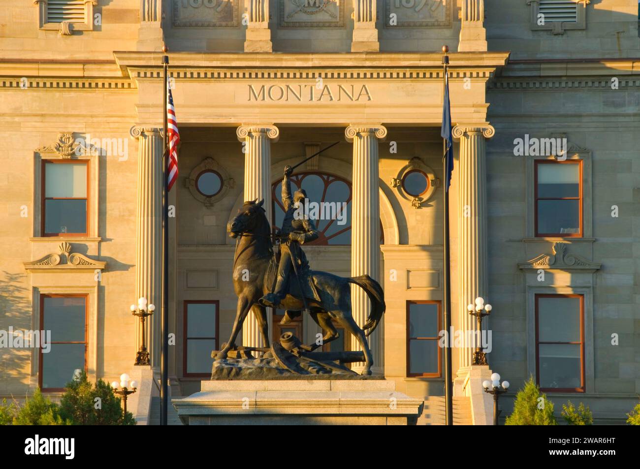Thomas Francis Meagher statue with capitol, Montana State Capitol ...