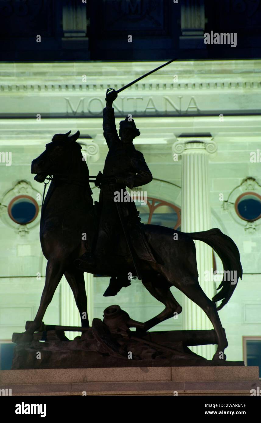 Thomas Francis Meagher statue with capitol, Montana State Capitol ...