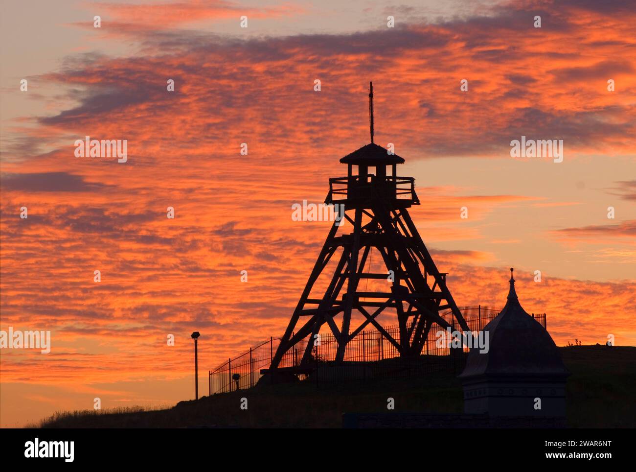 Old Fire Tower (Guardian of the Gulch) sunrise, Helena, Montana Stock ...