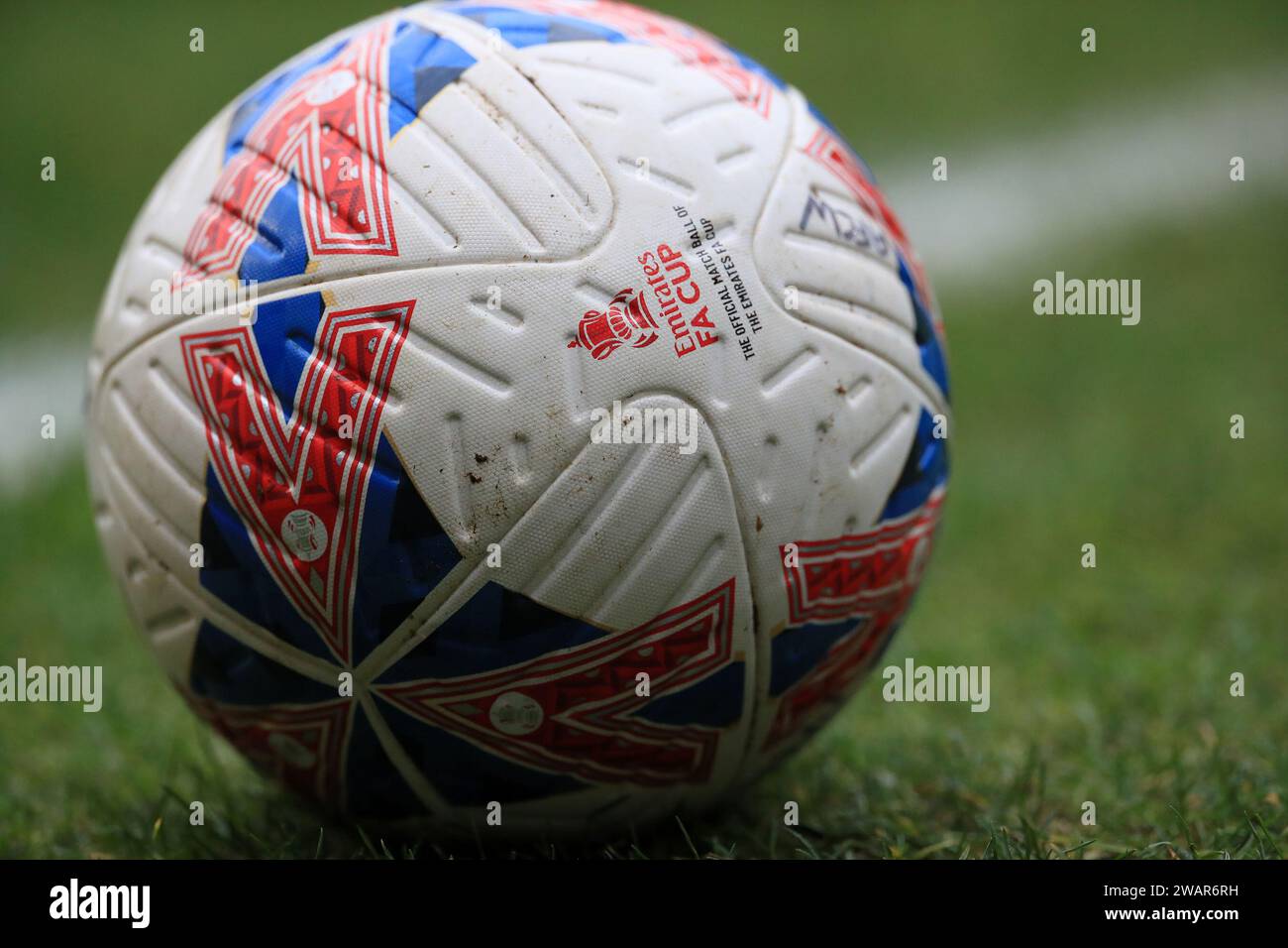London, UK. 06th Jan, 2024. A general view of a match ball with the FA ...
