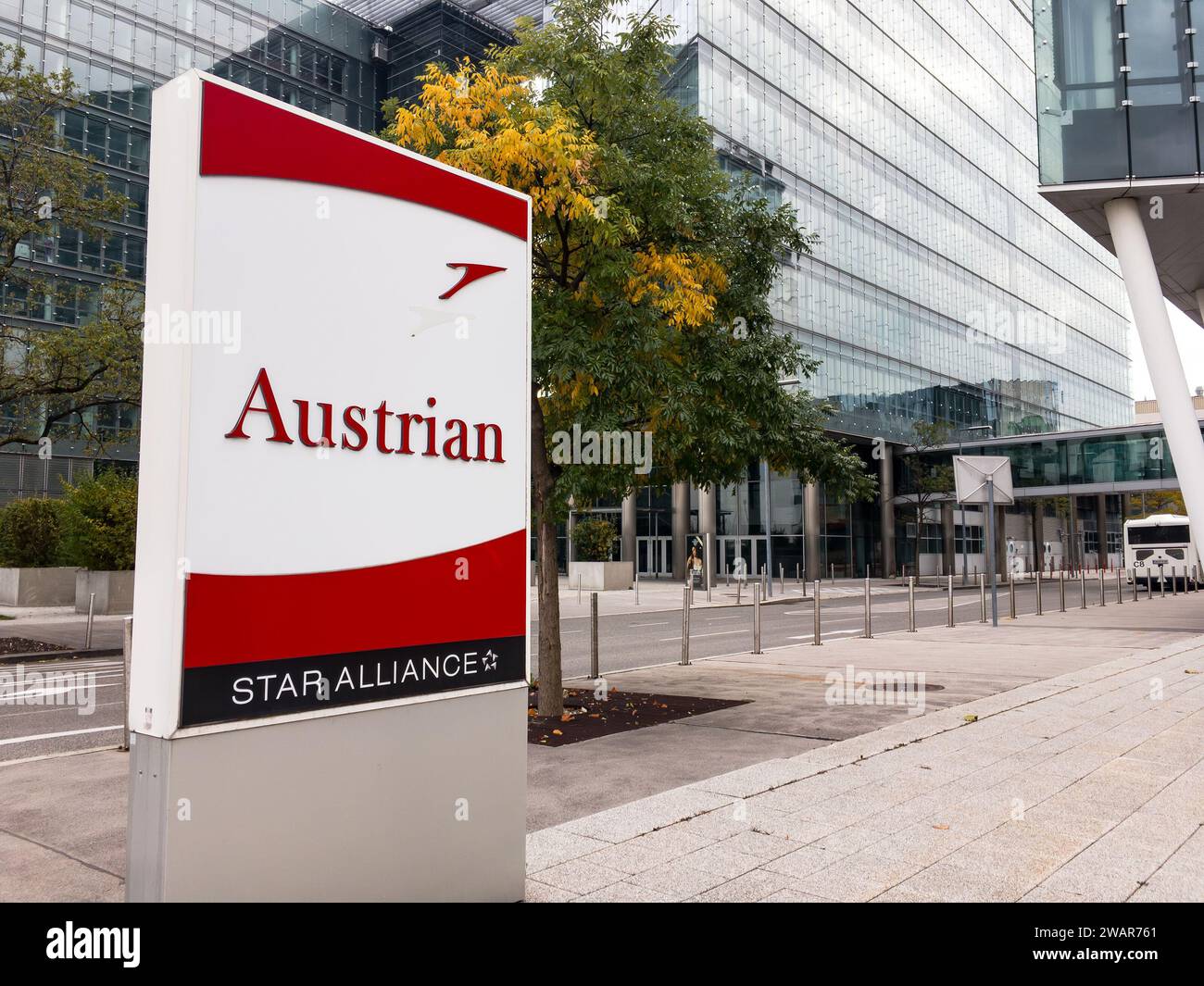 VIENNA, AUSTRIA - OCTOBER 26, 2021: Banner of Austrian Star Alliance ...