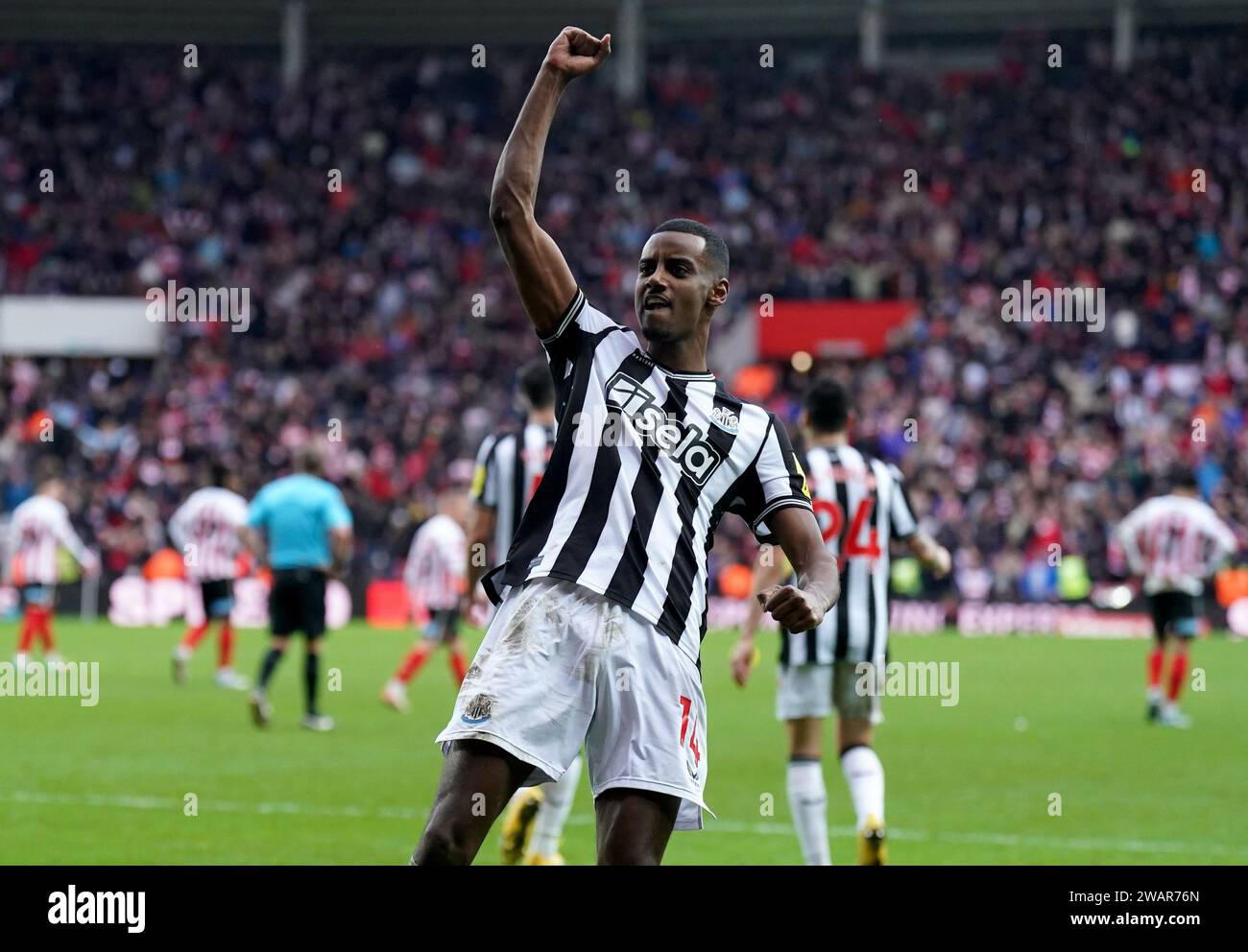 Newcastle United's Alexander Isak celebrates scoring his sides third ...