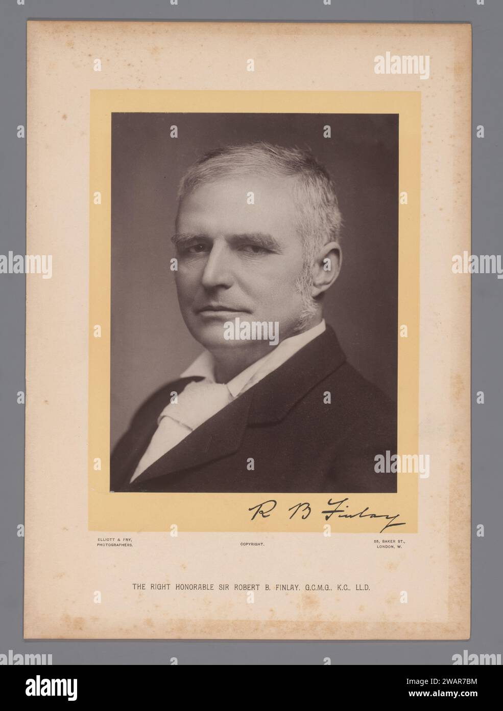 The Right Honorable Sir Robert B. Finlay, G.C.M.G., K.C., L.L.D., c ...