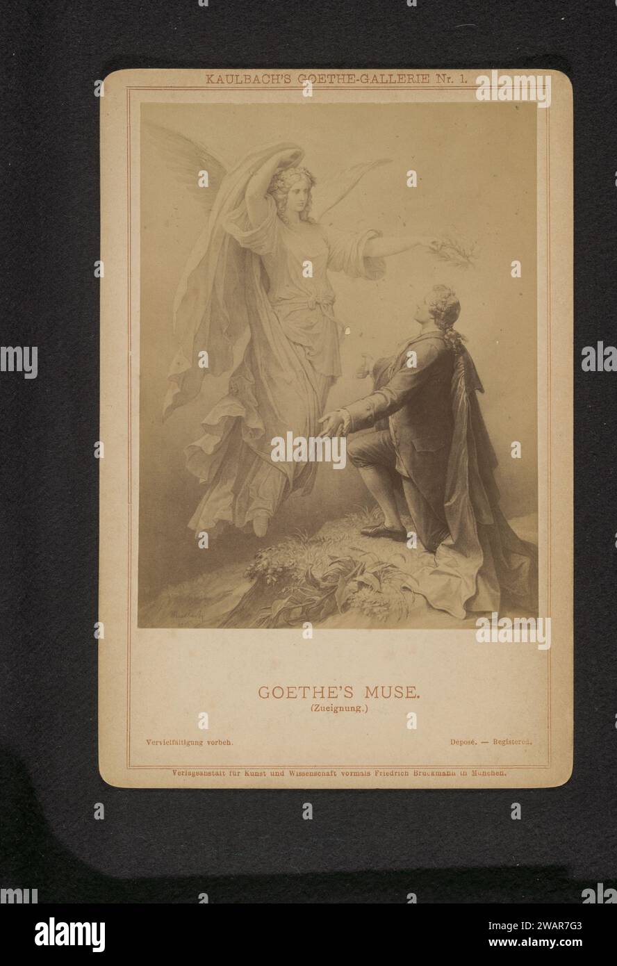 Photo production of a performance by Goethe with Muze, Anonymous, After Wilhelm von Kaulbach, c ...