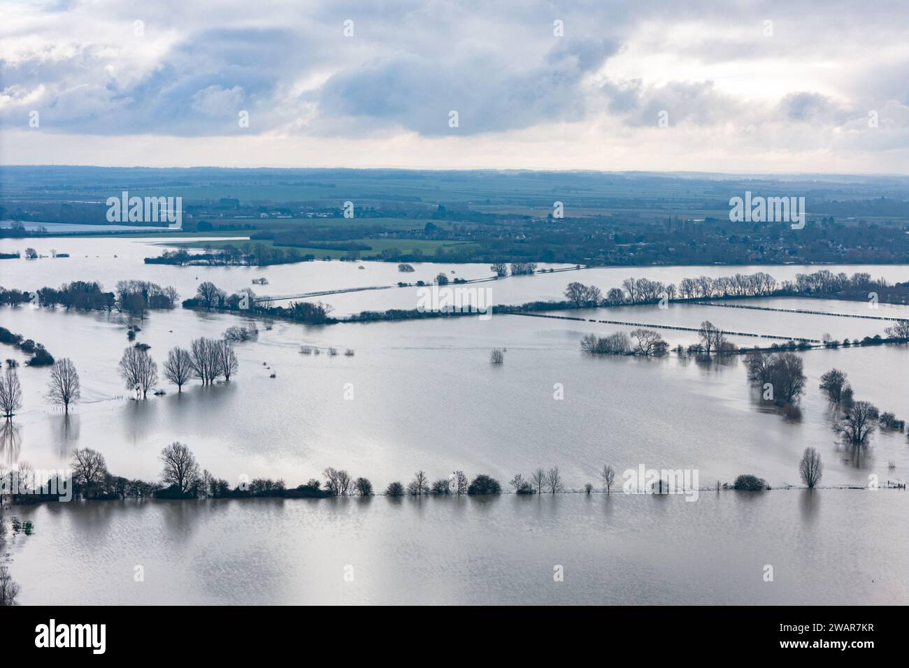 Aerial photograph shows the extent of the flooding in St Ives ...