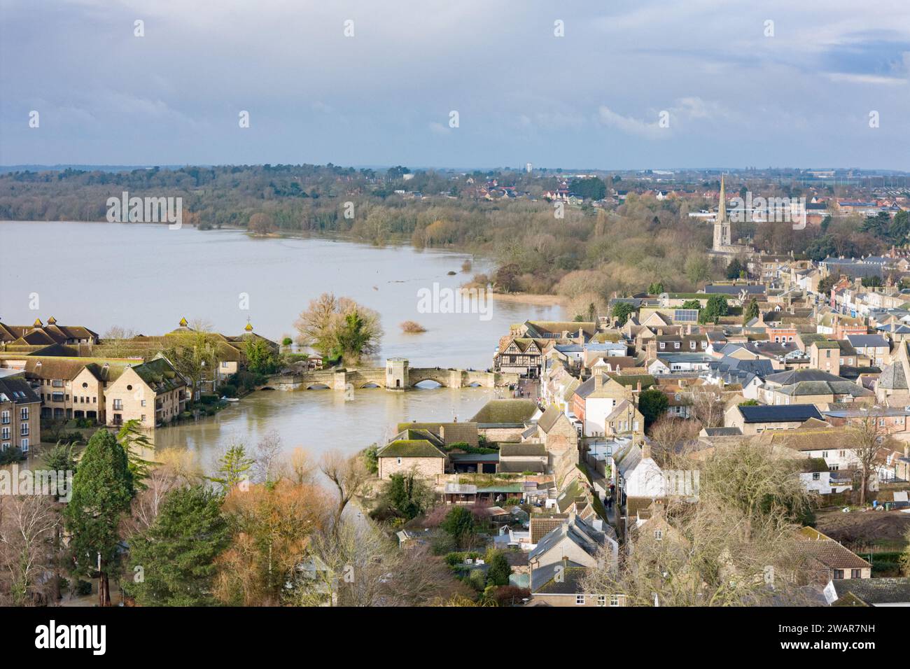 Aerial photograph shows the extent of the flooding in St Ives ...