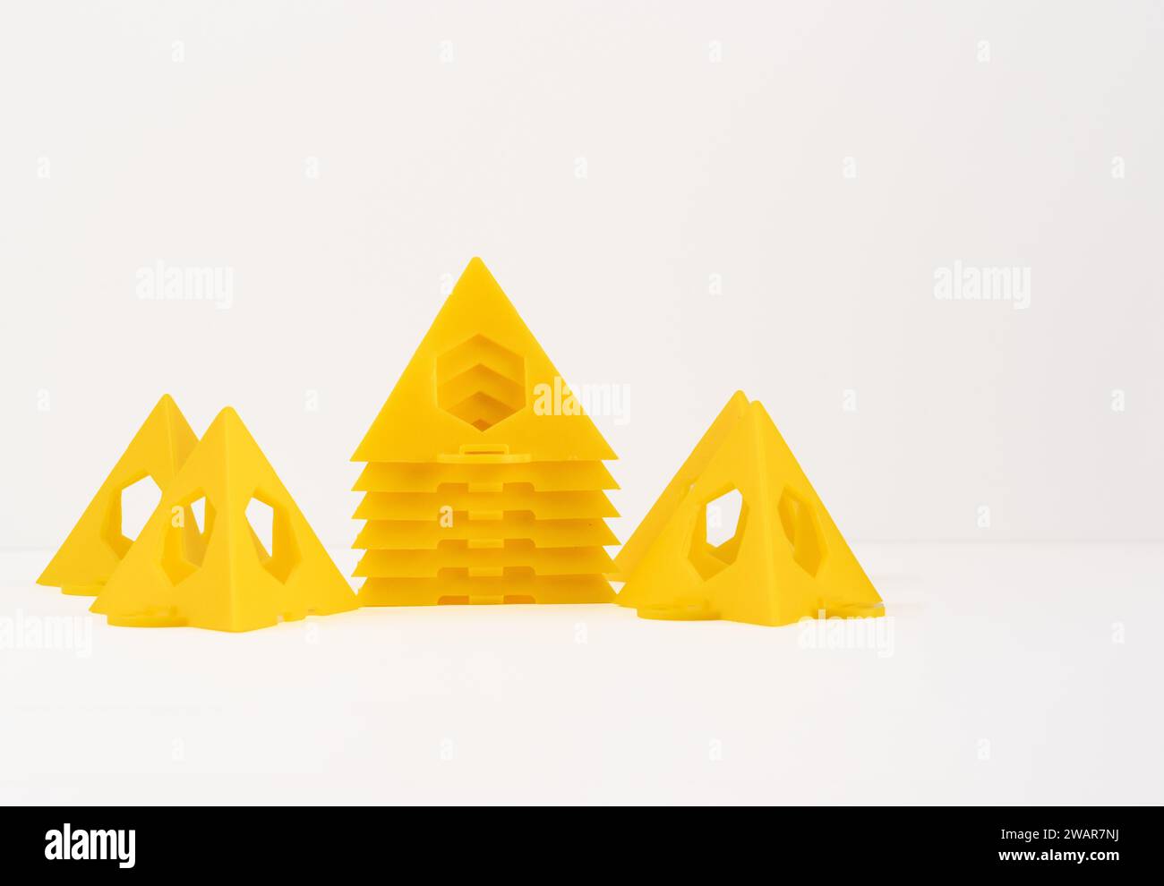 load bearing yellow stackable painters display pyramid triangles ...
