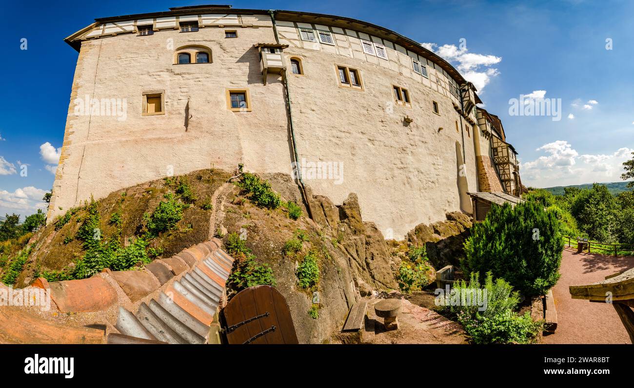 West wall with outer grounds of Wartburg Castle in Eisenach, Thuringia ...