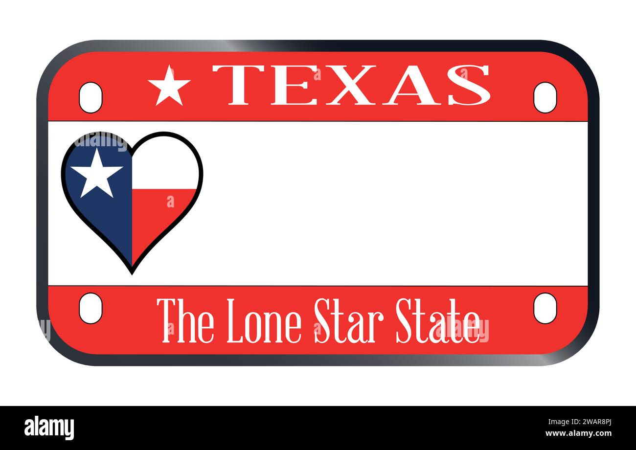 Texan USA motorcycle license plate over a white background Stock Vector ...