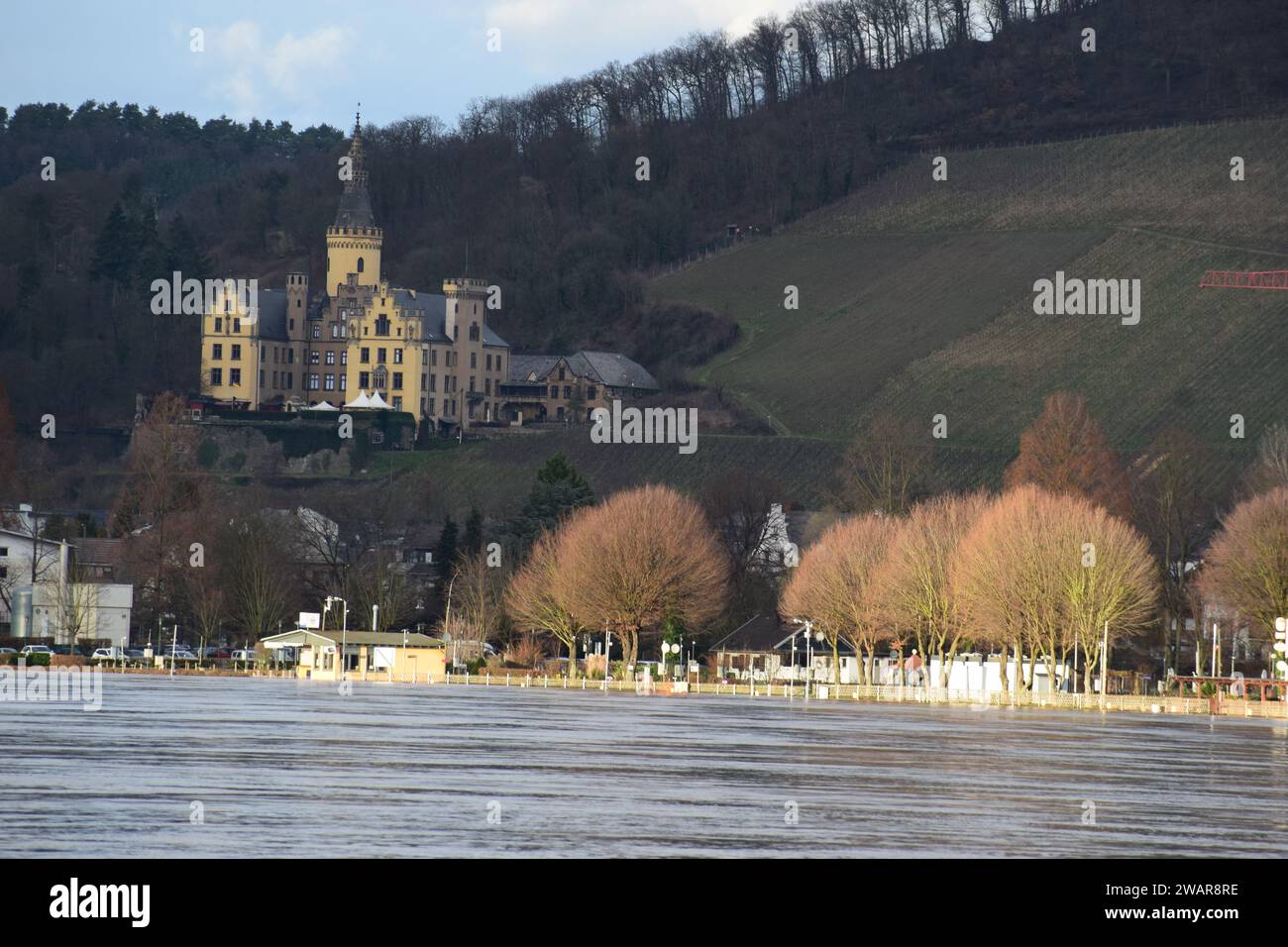 Rhine flood at Bad Hönningen 2024 Stock Photo - Alamy