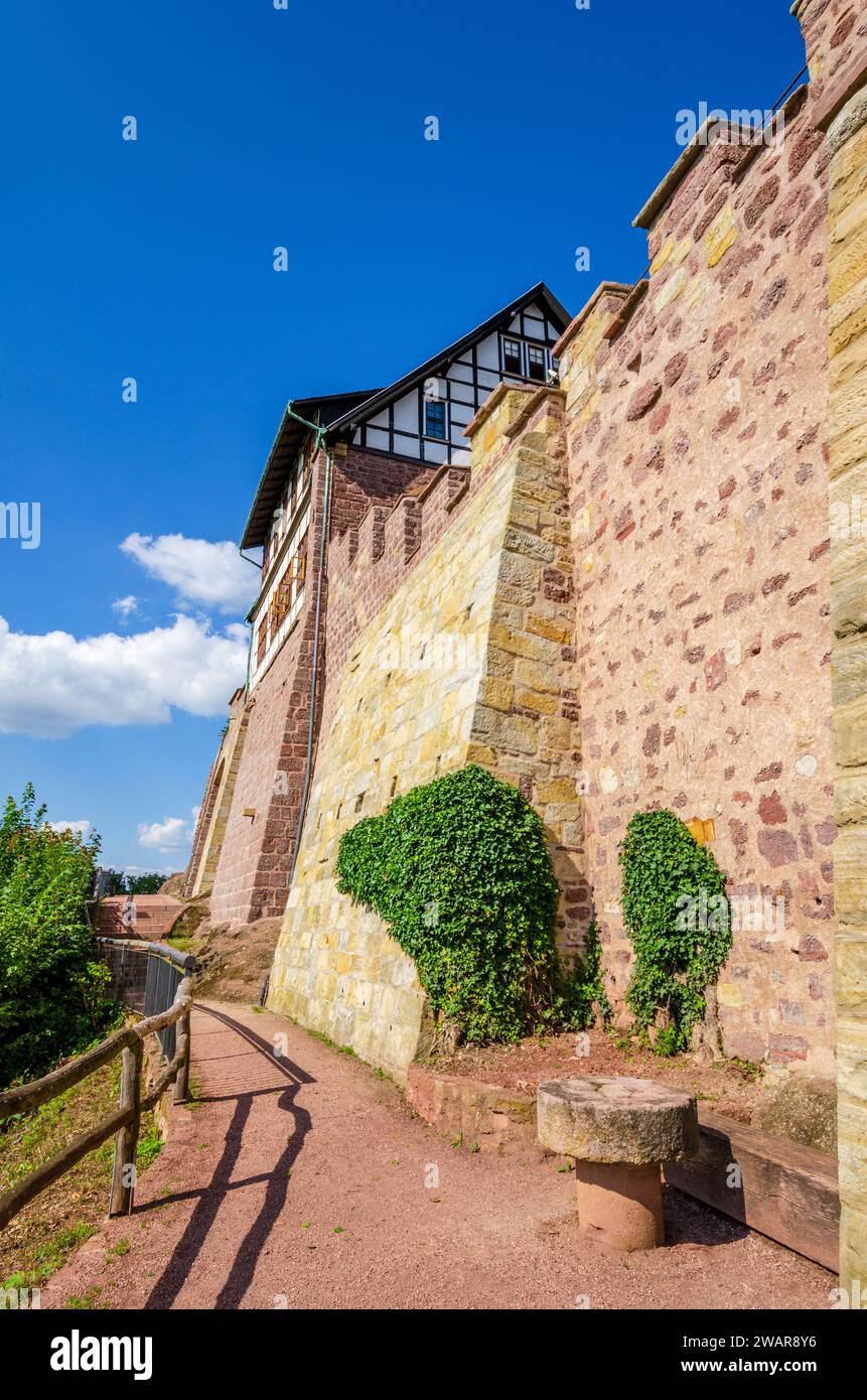 West wall with outer grounds of Wartburg Castle in Eisenach, Thuringia ...