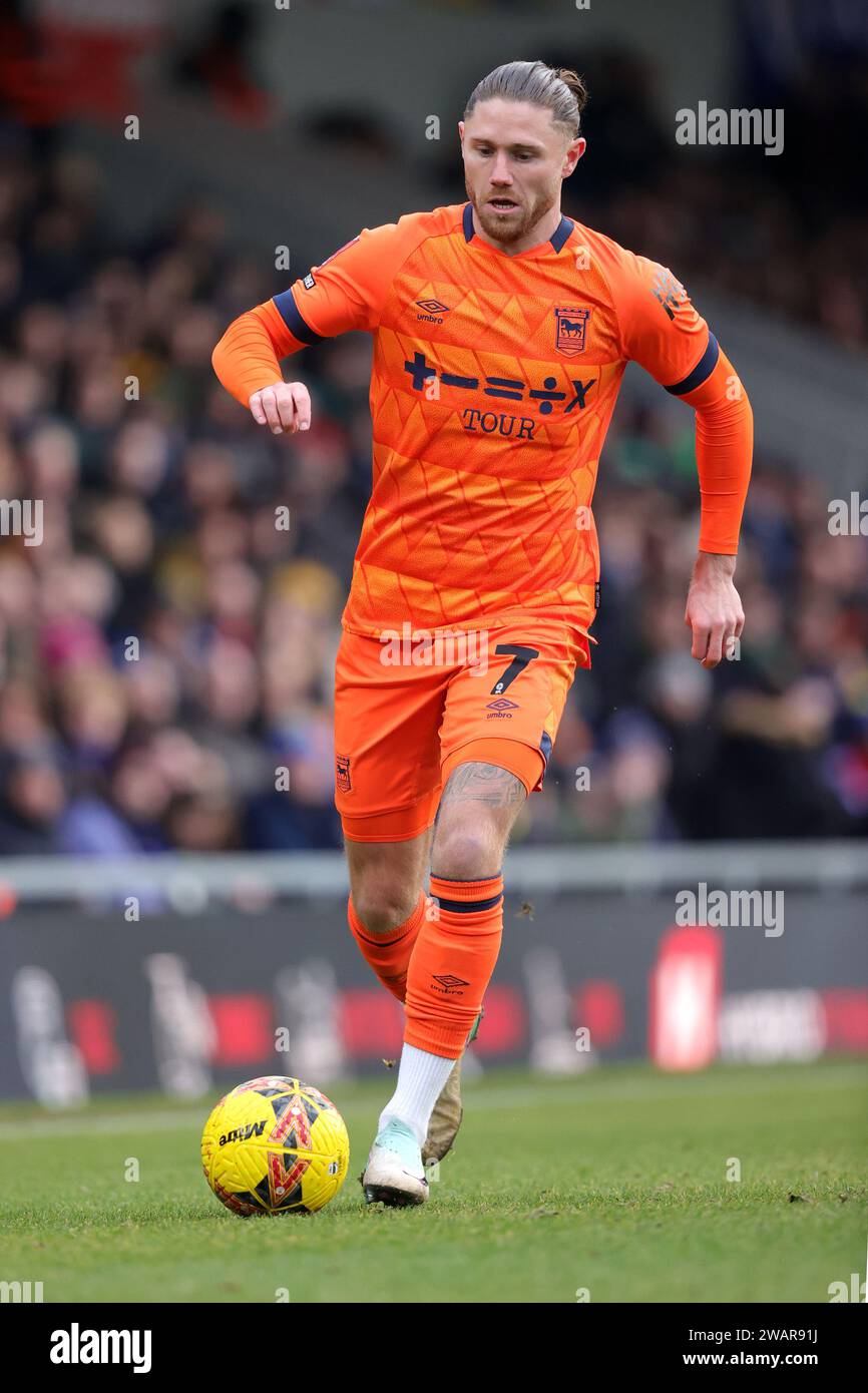 Ipswich Town's Wes Burns during the Emirates FA Cup Third Round match ...