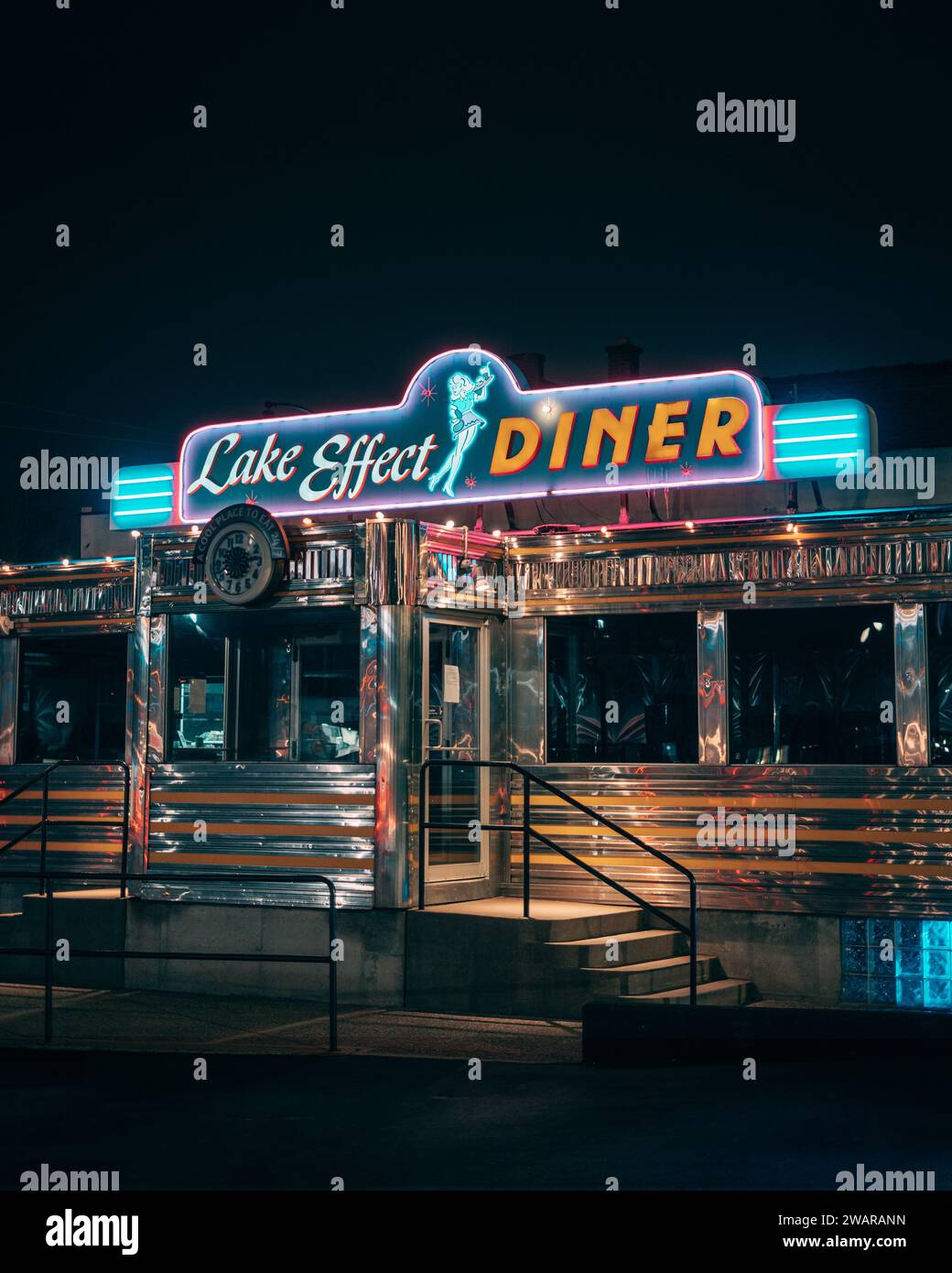 Lake Effect Diner sign at night, Buffalo, New York Stock Photo - Alamy