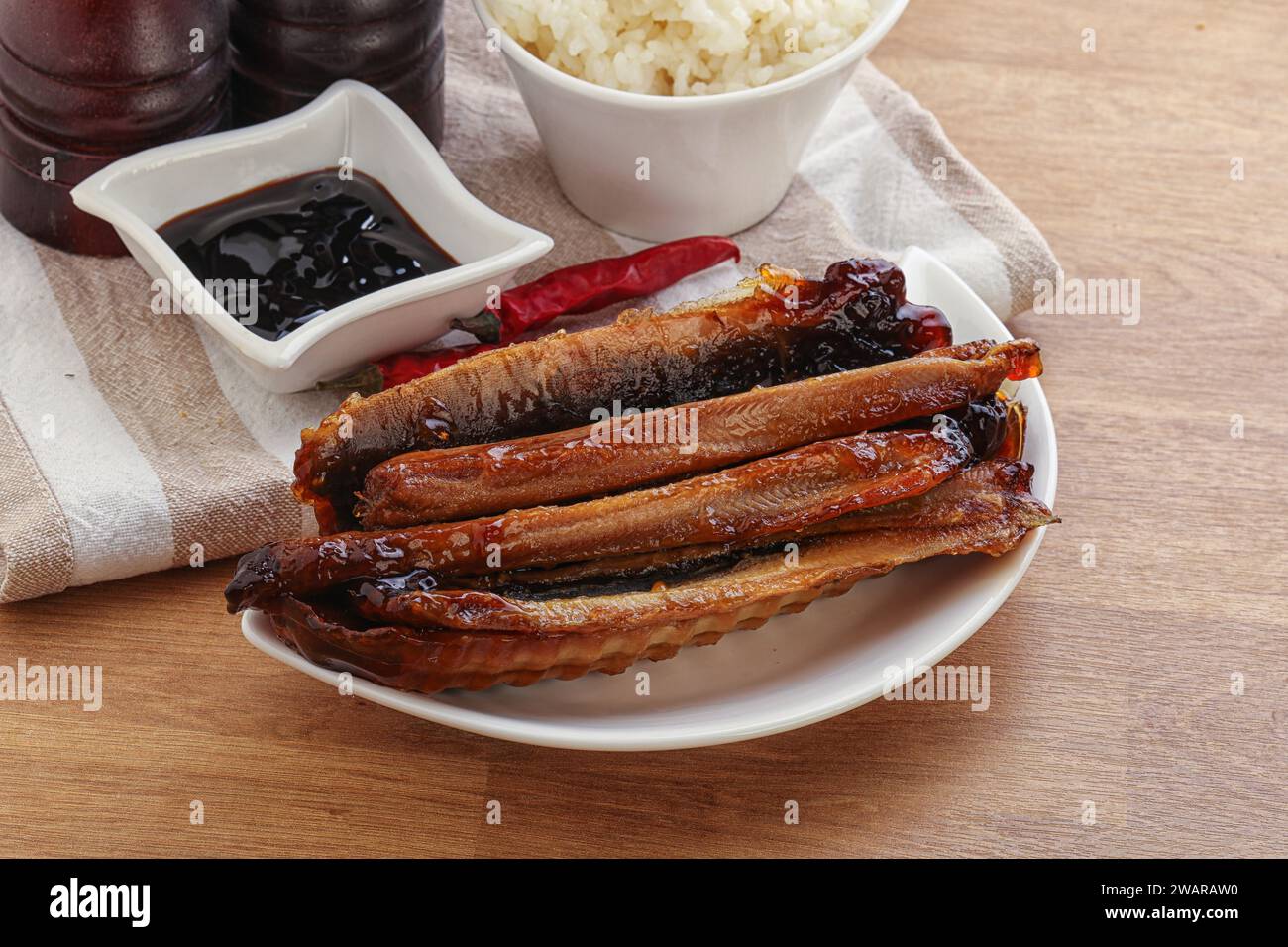 Roasted eel fish in unagi sause Stock Photo - Alamy