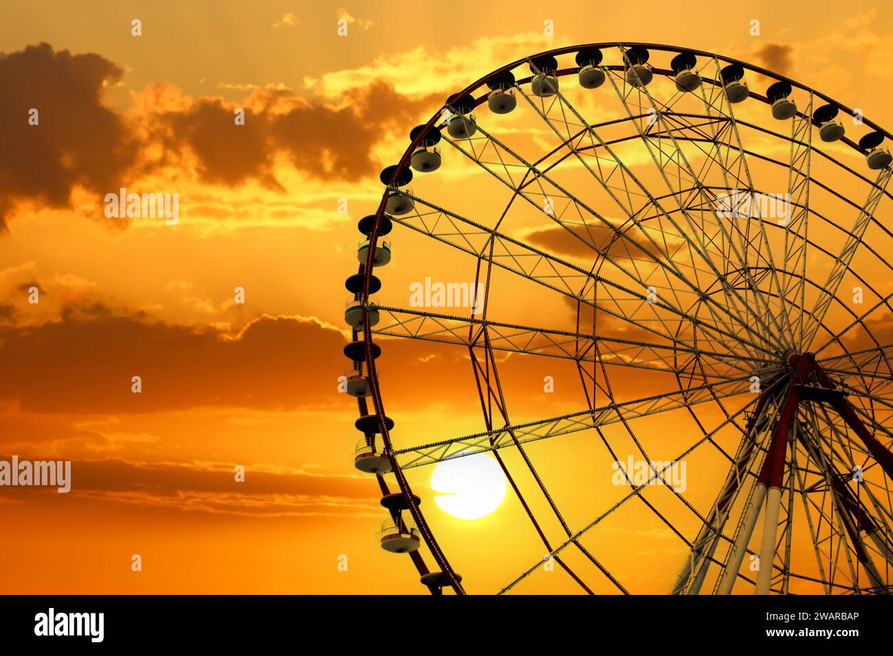 Ferris wheel in a playground in Batumi Square. Amazing and fanfastic ...