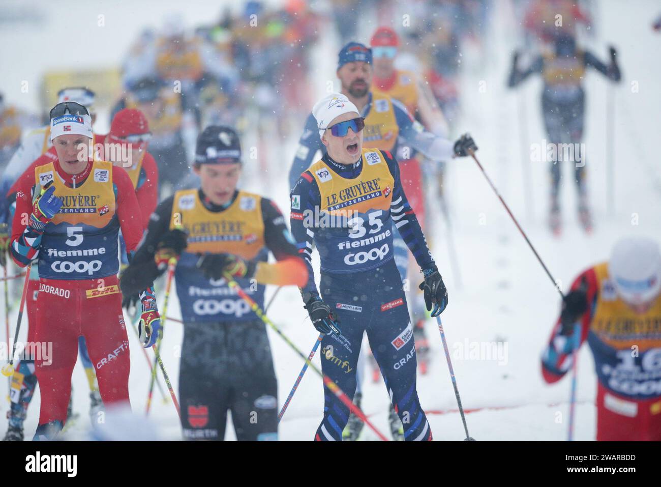 Lago Di Tesero, Italy. 06th Jan, 2024. © Pierre Teyssot/MAXPPP ; Cross ...