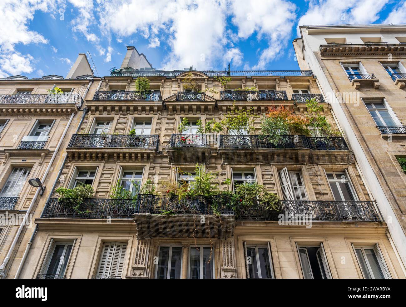 Glimpse of a typical and elegant residential building in Rue Moliere ...