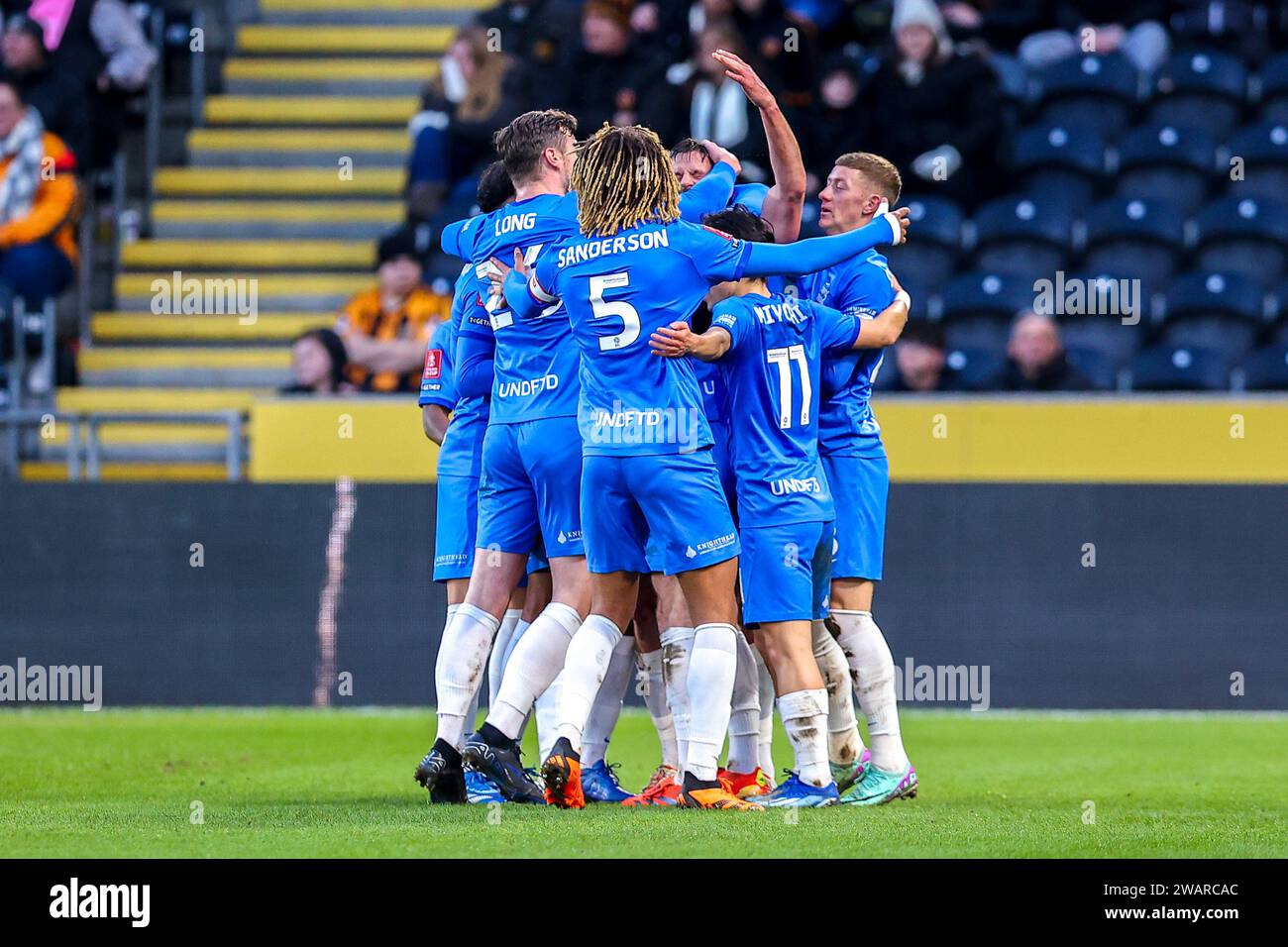 Birmingham City players celebrate their opening goal during the ...