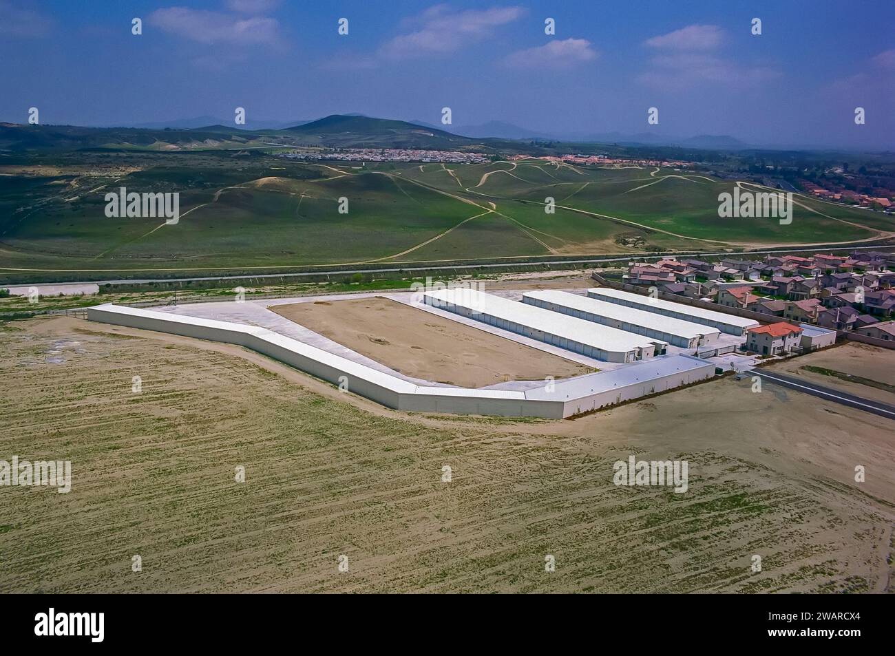 Aerial view of a self storage facility hi-res stock photography and ...