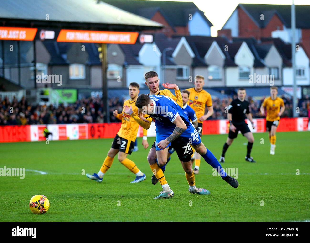 Eastleigh's Scott Quigley goes down in the box following a challenge ...