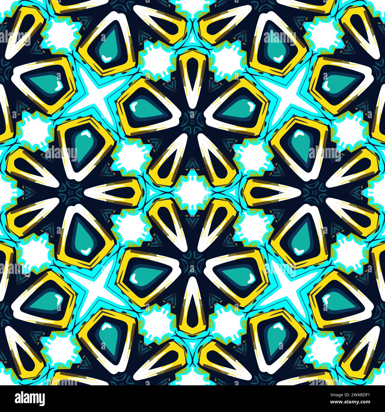 mandala, seamless, design, digital, illustration, decoration, ornament ...
