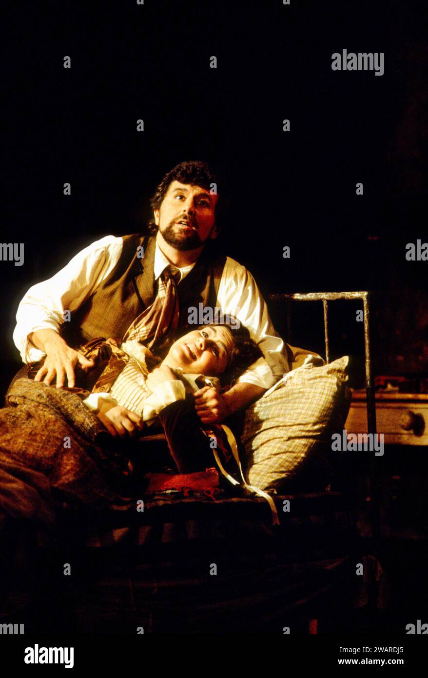 final scene, Mimi dies - Jerry Hadley (Rodolfo), Ilona Tokody (Mimi) in ...