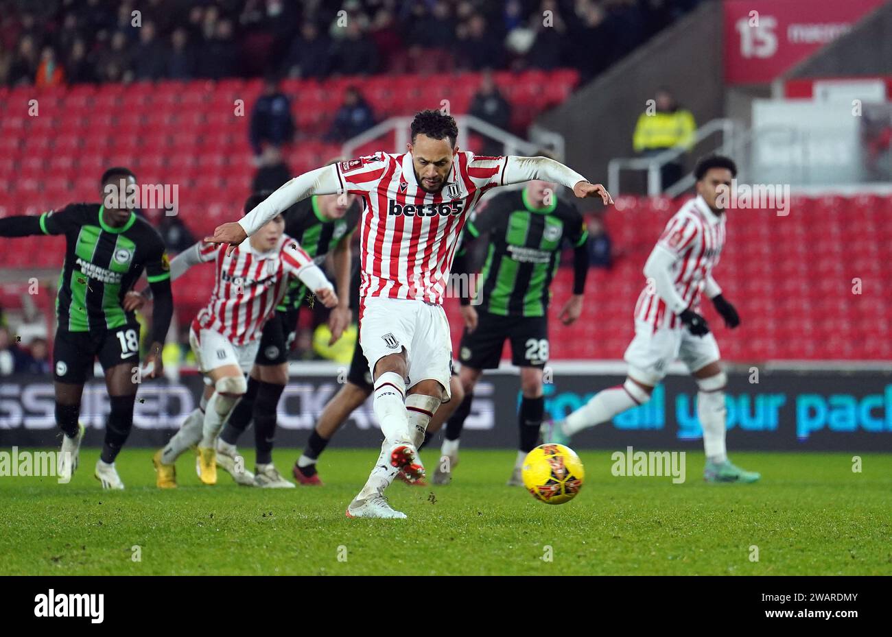 Stoke City's Lewis Baker scores their side's second goal of the game ...