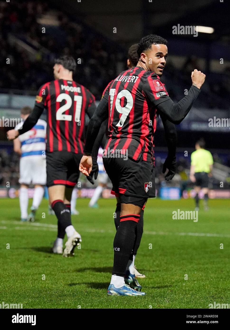 Bournemouth's Justin Kluivert celebrates scoring his sides third goal ...