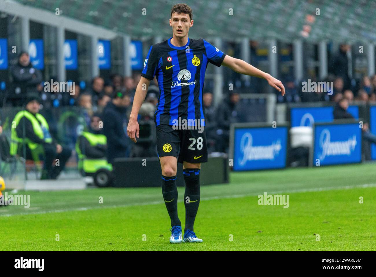 Milan, Italy - January 6 2024 - Inter-Verona serie A - pavard benjamin ...