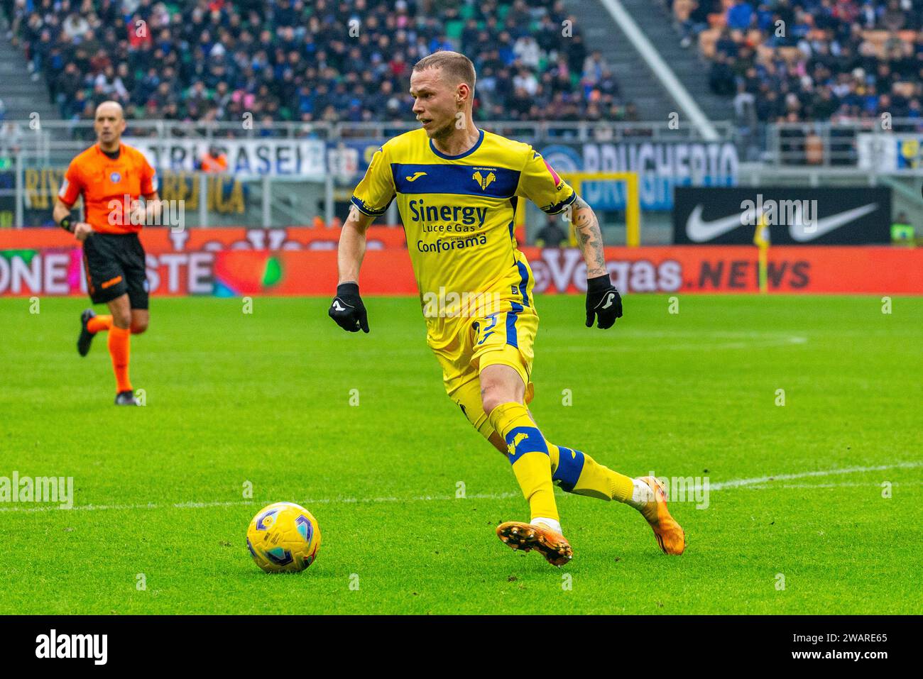 Milan, Italy - January 6 2024 - Inter-Verona serie A - duda ondrej ...