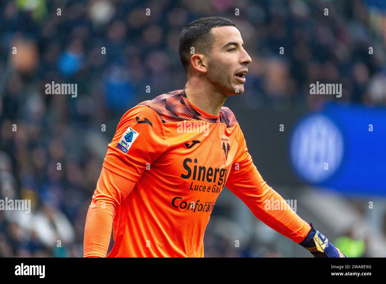 Milan, Italy - January 6 2024 - Inter-Verona serie A - montipo lorenzo ...