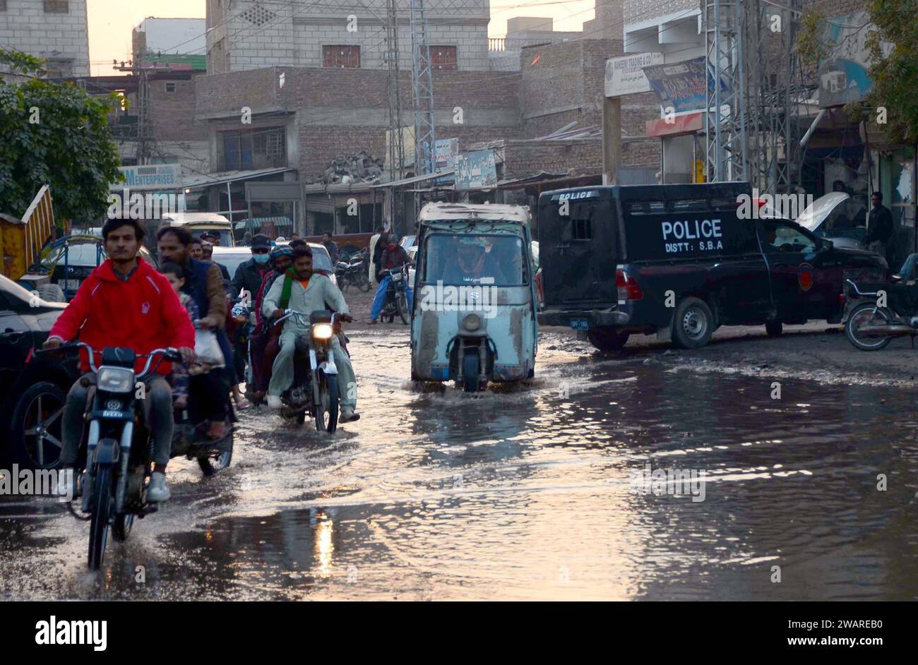 Inundated road by overflowing sewerage water, creating problems for ...