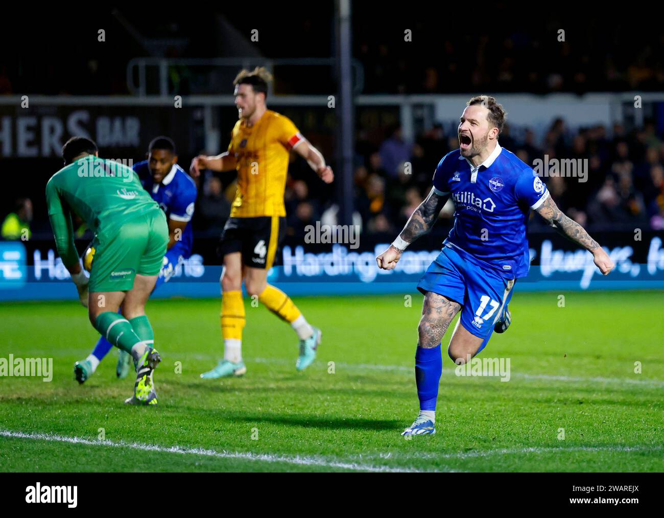 Eastleigh's Chris Maguire celebrates after scoring their side's first ...