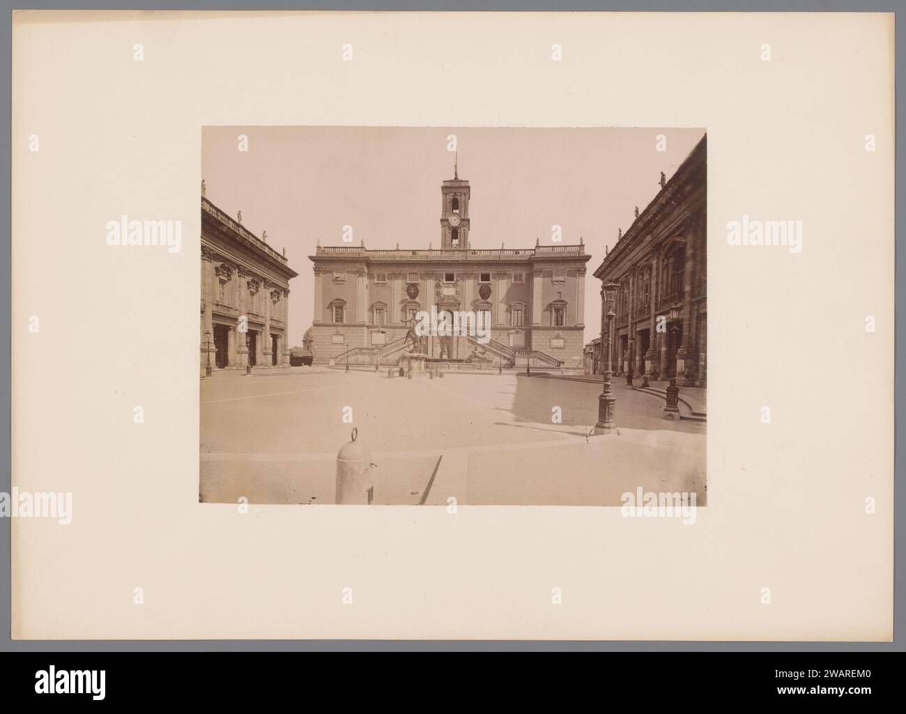 View of the Capitol with the equestrian statue of Marcus Aurelius in ...