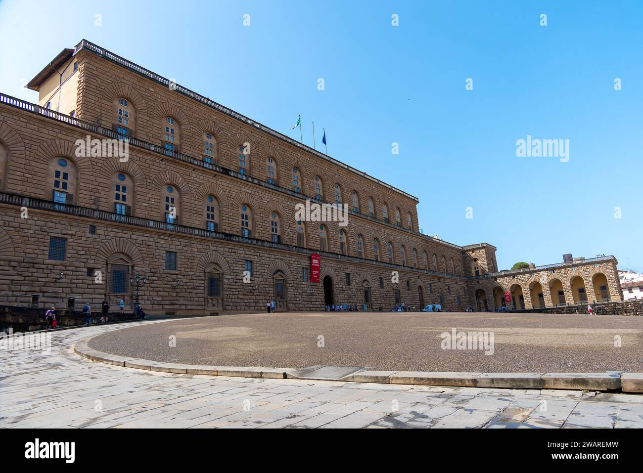 Florence, Italy, July 25, 2023. The Pitti Palace belonged to the Medici ...