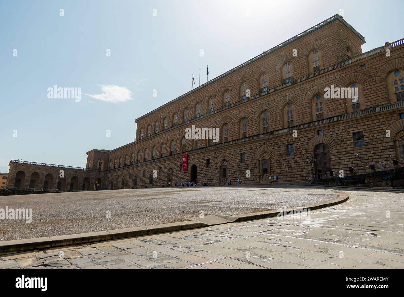 Florence, Italy, July 25, 2023. The Pitti Palace belonged to the Medici ...