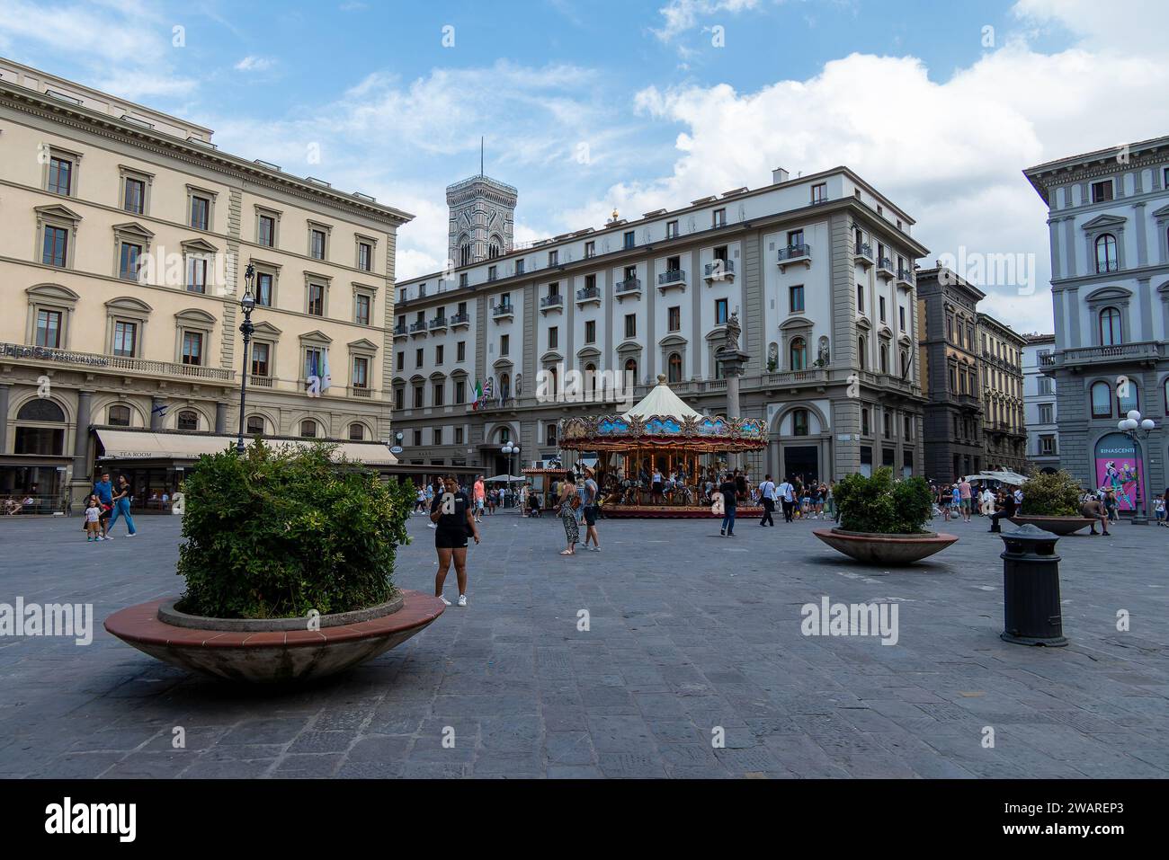 Florence, Italy, July 25, 2023. Piazza della Repubblica, Republic ...