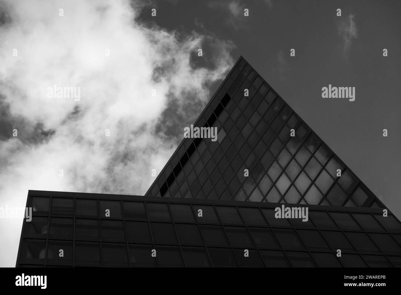 Striking black and white photograph capturing the sharp edge of a ...