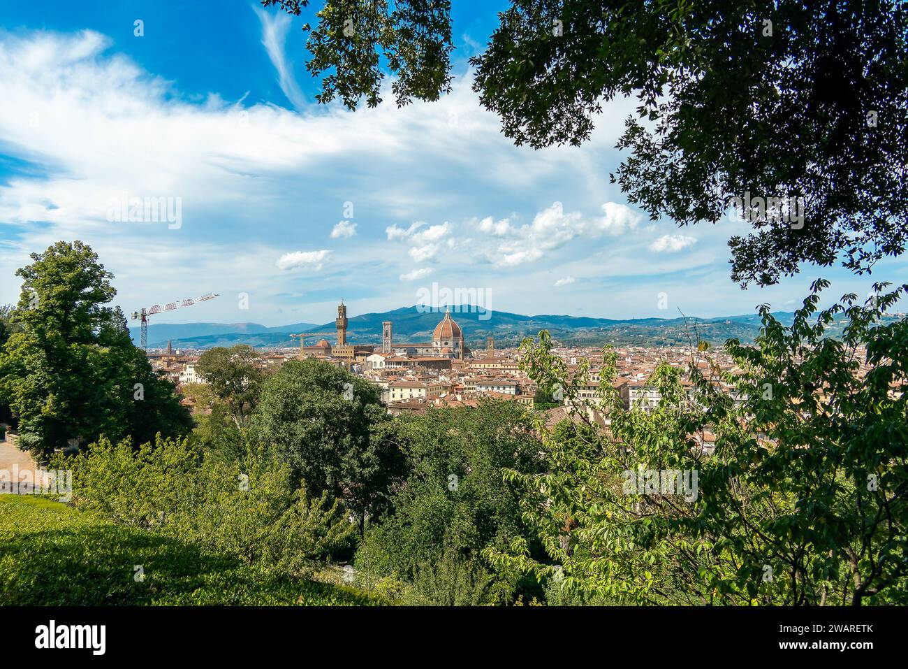 Florence, Italy, July 25, 2023. Italy, Florence, Aerial view of the ...