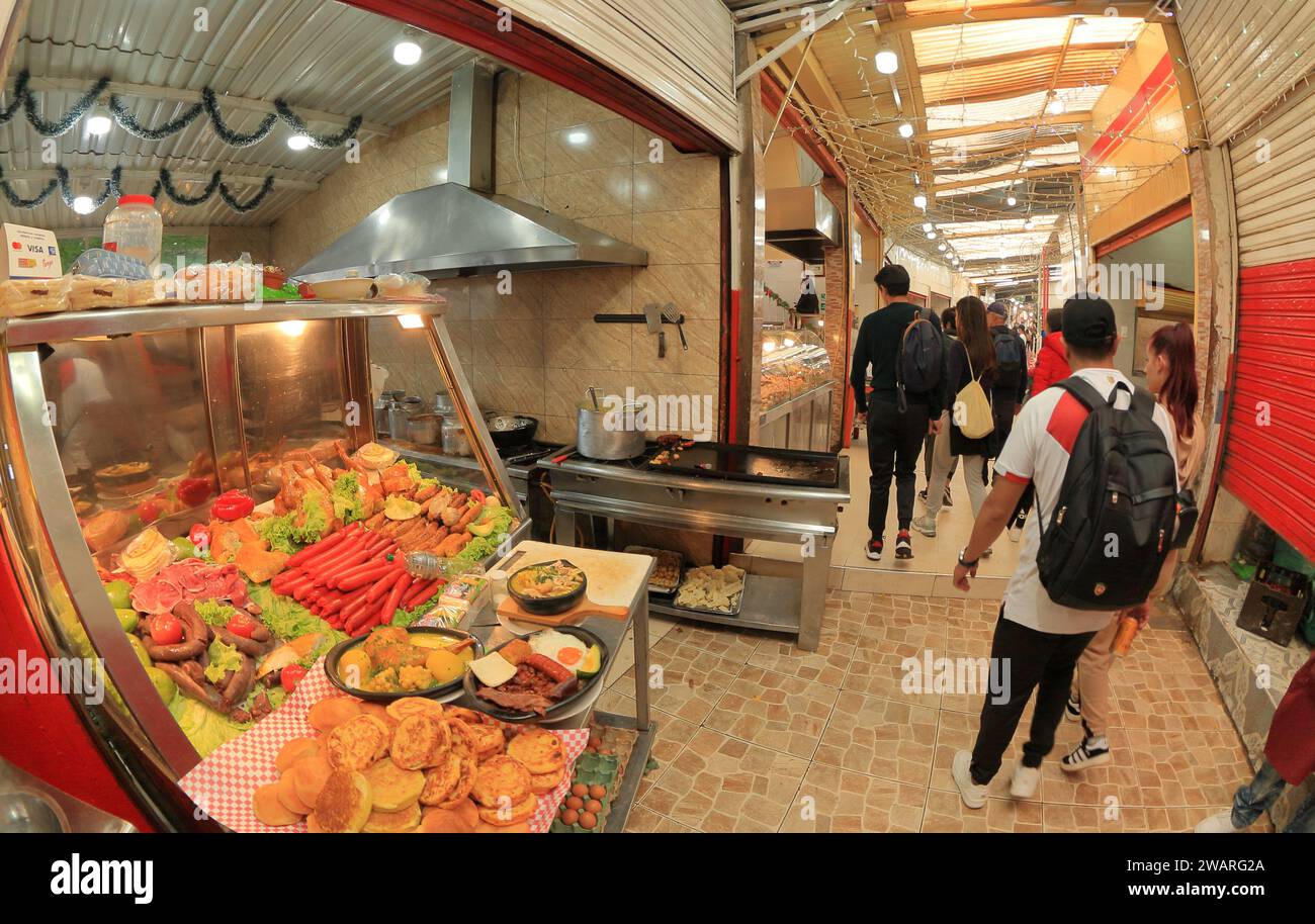 BOGOTA-COLOMBIA. 03-01-2024. Tourist climb the Monserrat hill in Bogota ...