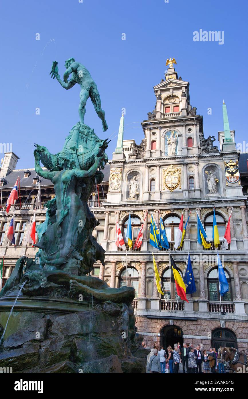Antwerpen, Antwerp, Flanders, Belgium, Rathaus, Stadhuis, Grote Markt ...