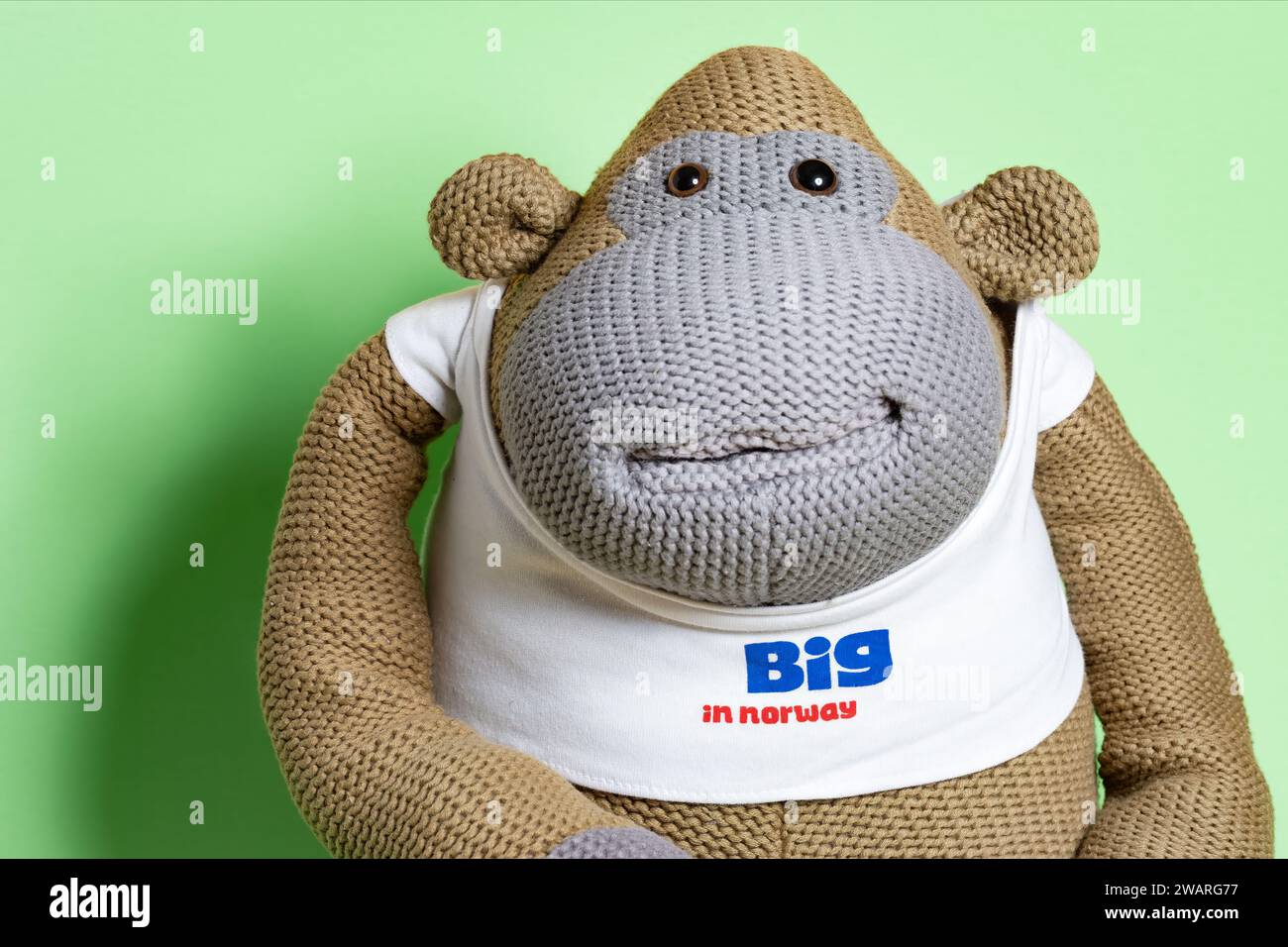 A large woven wool monkey or munkeh charachter cuddly toy. Manufactured ...