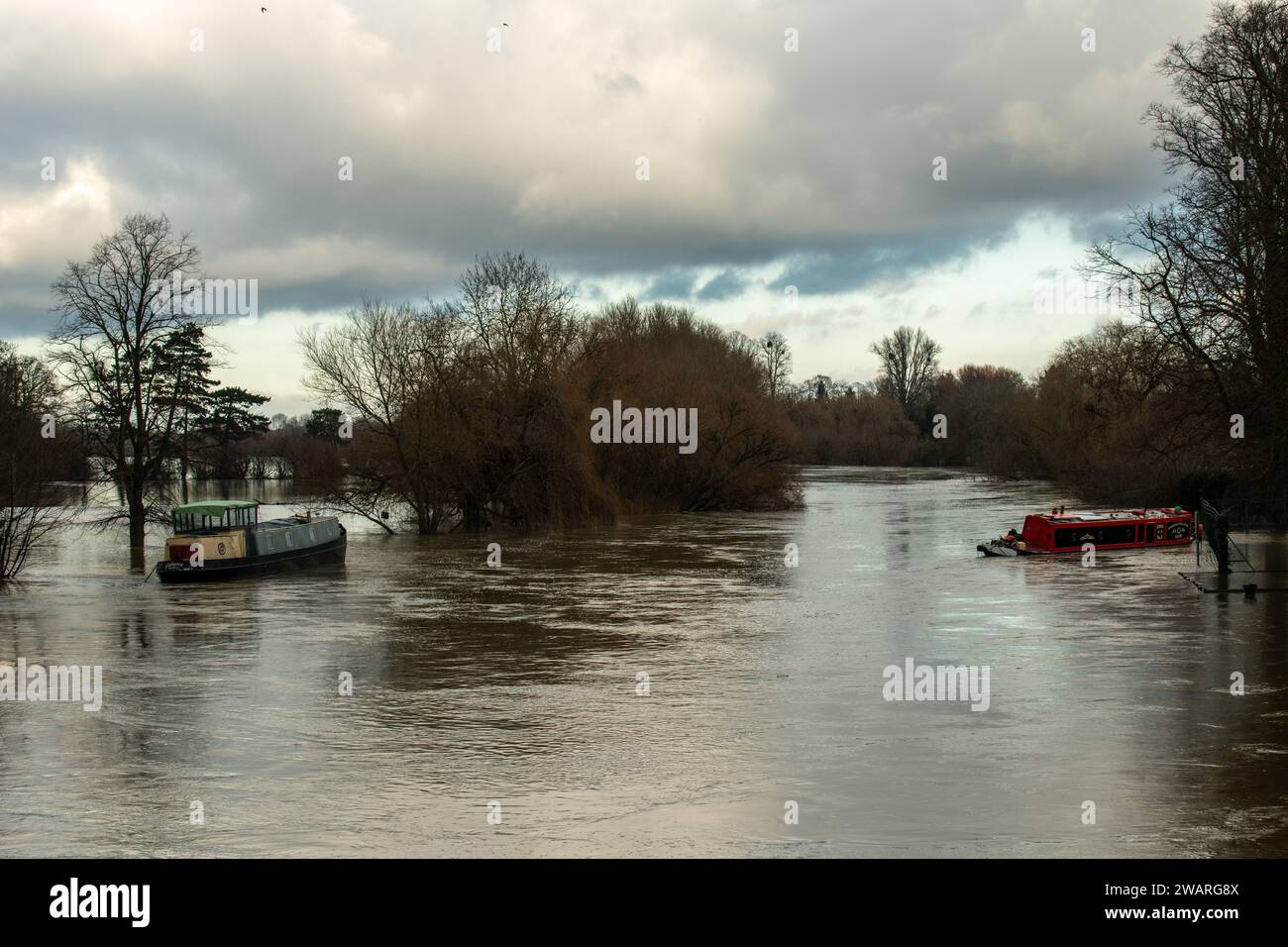 Wallingford, England, Saturday 6th January 2024. Flooding of the River ...