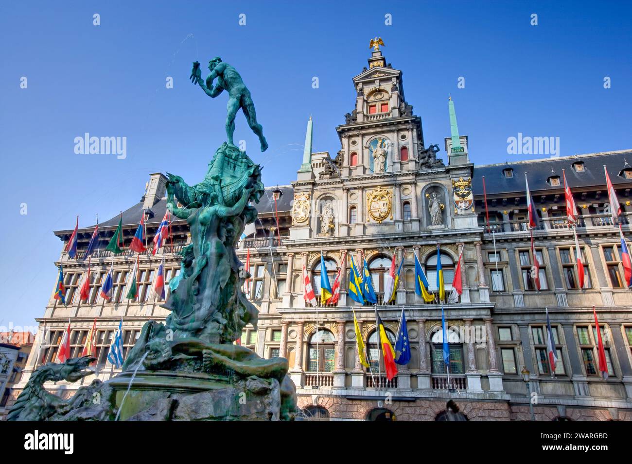 Antwerpen, Antwerp, Flanders, Belgium, Rathaus, Stadhuis, Grote Markt ...